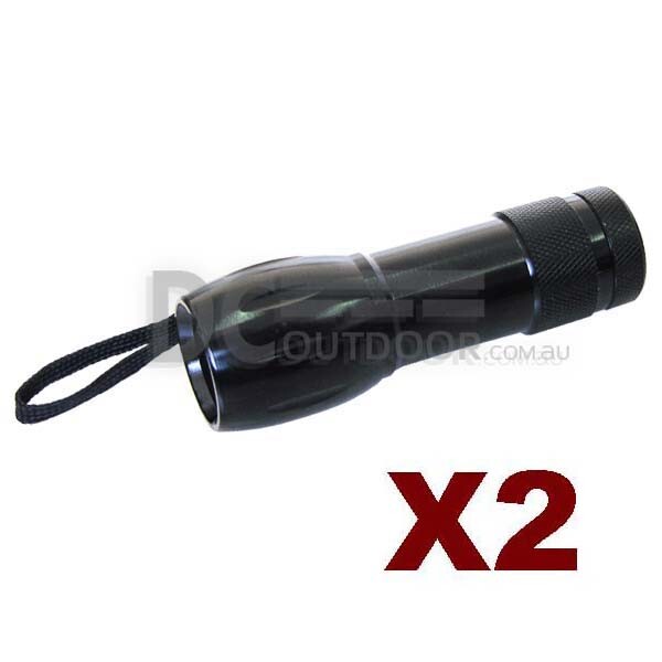 9 LED Aliuminium Mini Hand Torch - 3 pattern optional - 2 torches per ...