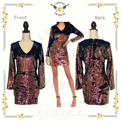 NWT Just One Answer JOA Womens Medium Full Sequin Long Sleeve Evening ...