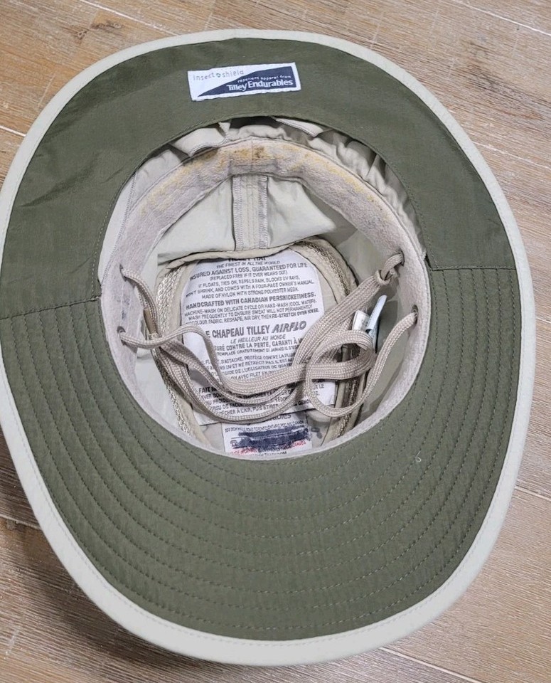 RARE Tilley LTM6IS 7 1/4 Insect Shield Airflo Sun Hat Hiking NECK FLAP ...