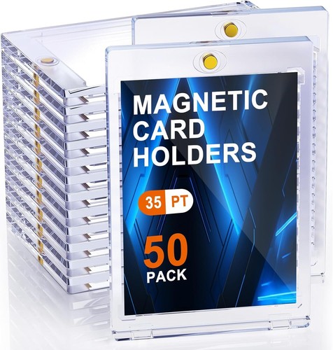 50 pack Magnetic Trading Sports Card Holders 35pt One-Touch UV Protection | eBay