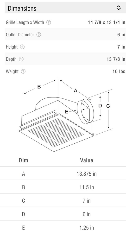 GREENHECK SP-B110-QD Exhaust Fan / SPB110QD NEW IN BOX Low Profile ...
