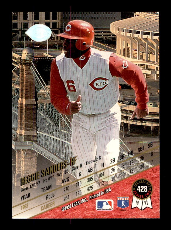 1993 Baseball 1993 Leaf Reggie Sanders Cincinnati Reds #428 1 | eBay