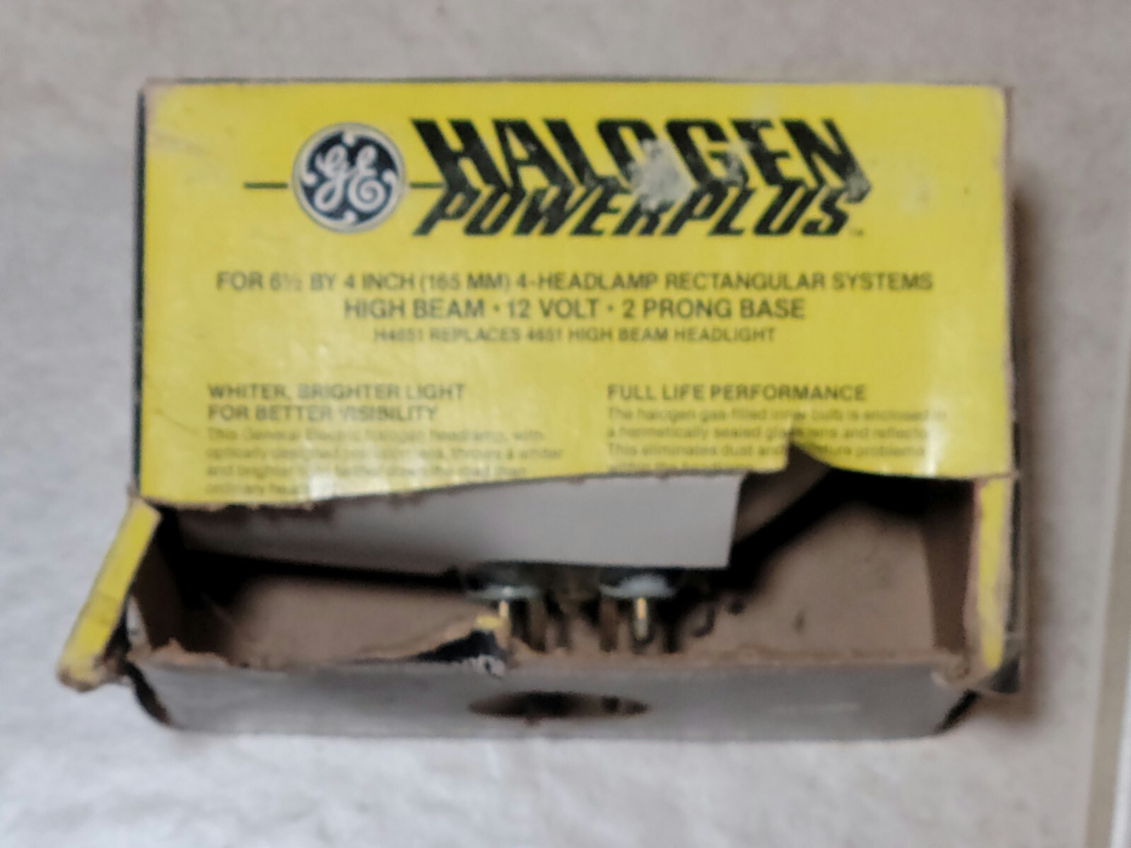 GE GENERAL ELECTRIC SEALED HIGH BEAM HEADLIGHT BULB H4651 12 VOLT 6 1/2 ...