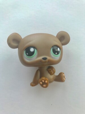 Littlest Pet Shop # 813 Brown Bear Green Eyes Authentic LPS | eBay