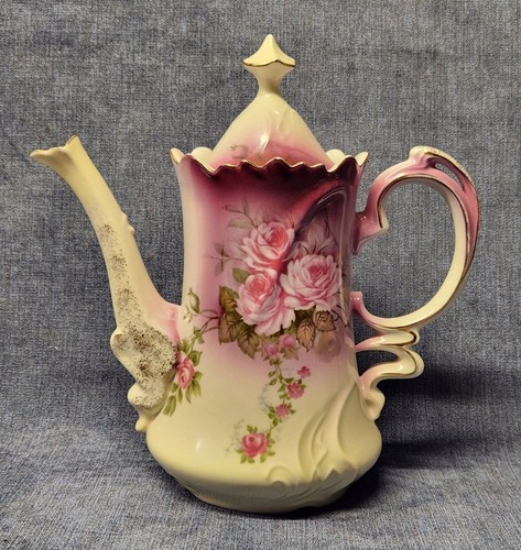 Lefton China Heavenly Rose Floral Coffee Tea Set Pot & Creamer s-1B | eBay