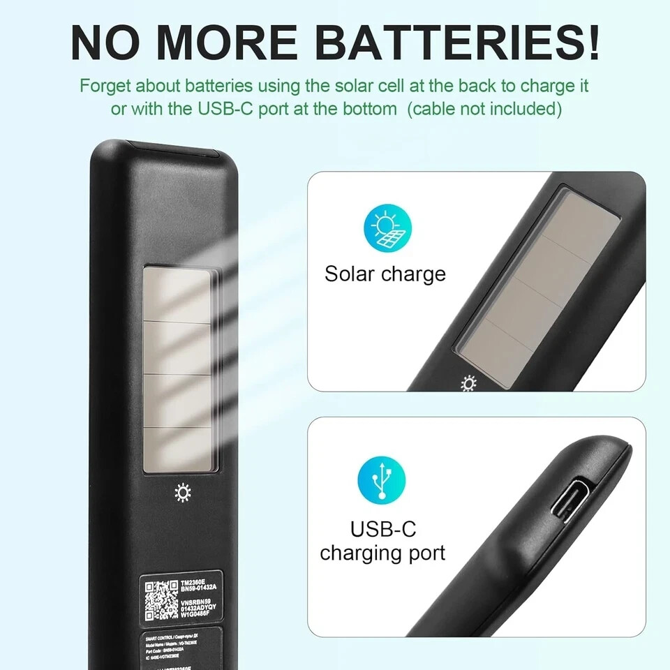 New BN59-01432A TM2360E Solar Cell Voice Remote For 2023 Samsung TV ...