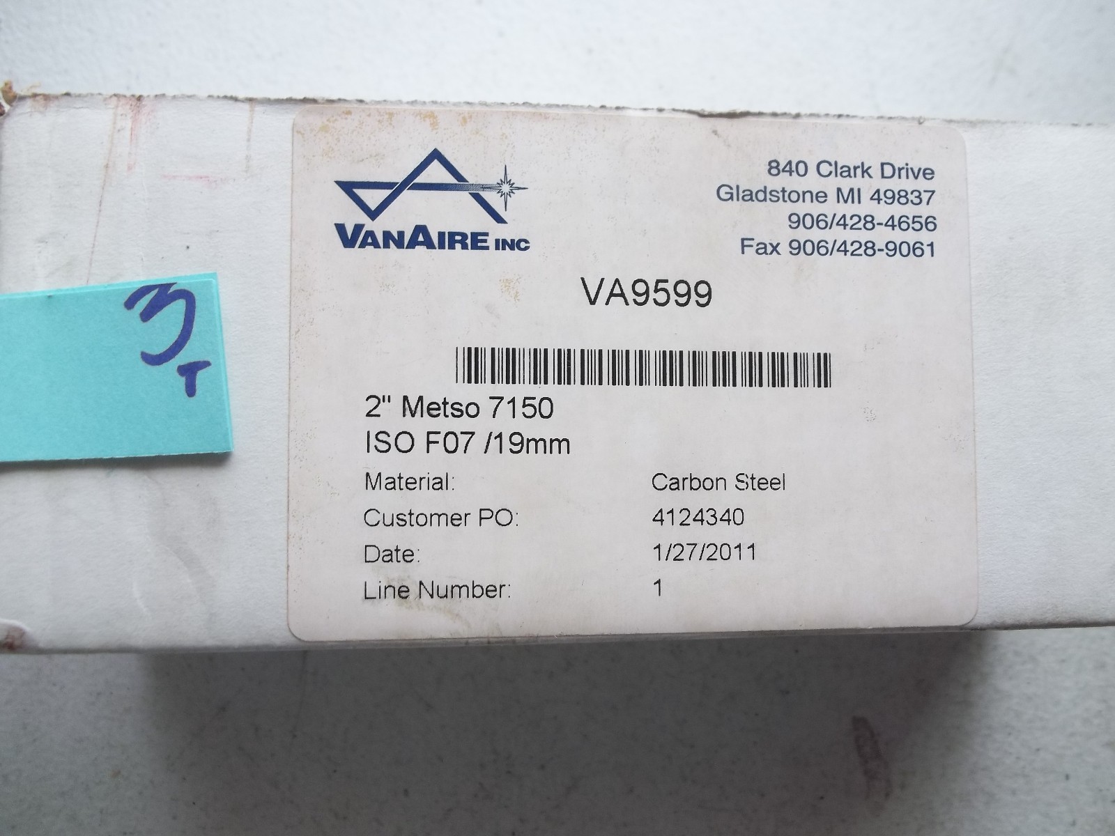 NEW IN BOX VANAIRE VA9599 MOUNTING KIT 2" METSO 7150ISO F07 19MM (167-2) | eBay