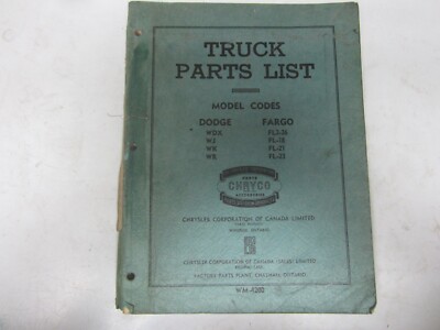 42-47 Dodge Model W Fargo Model FL Truck Parts List Canada WM4200 | eBay
