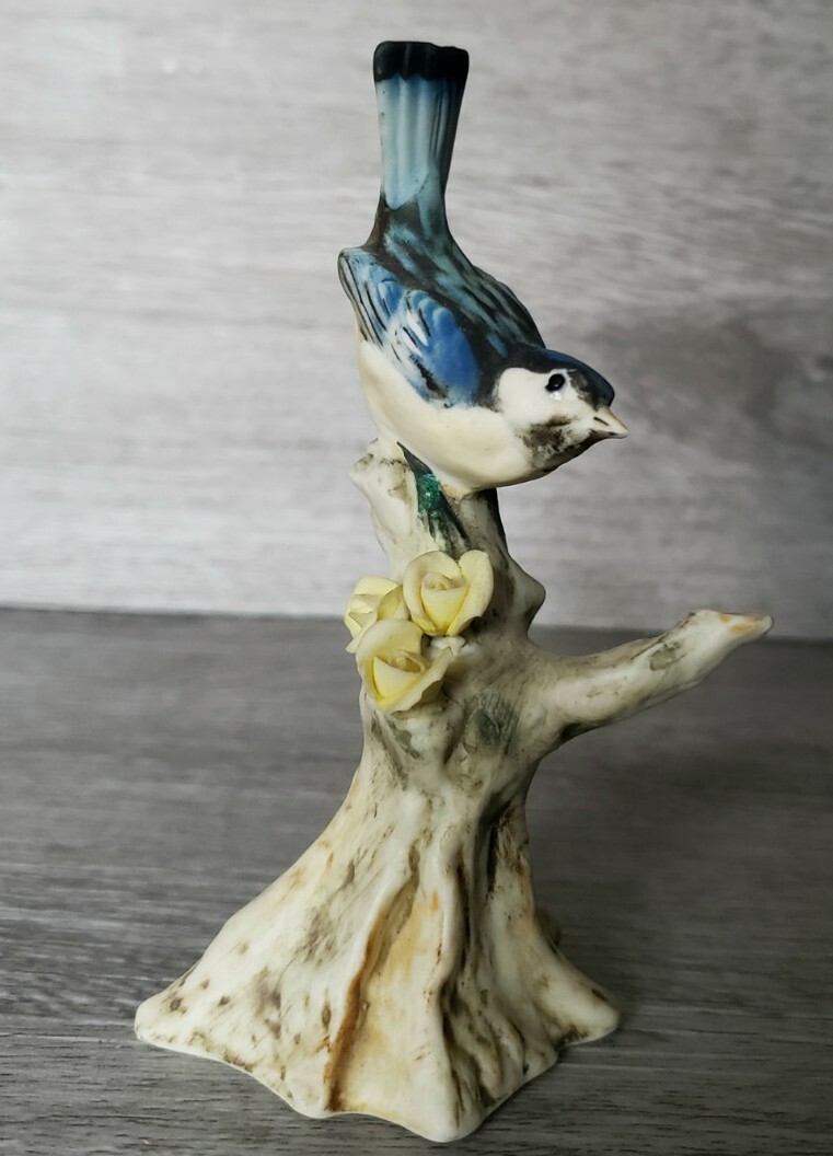 Vintage Capodimonte By V. Bindi, Bird Blue Tit Porcelain Figurine ...