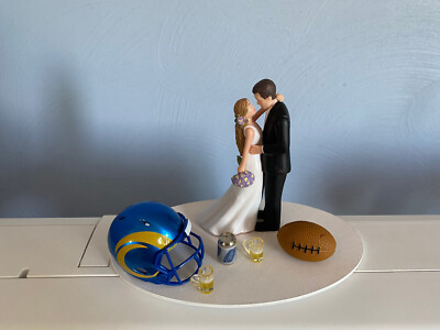 Los Angeles Rams Cake Topper Bride Groom Wedding day NFL Funny Football ...
