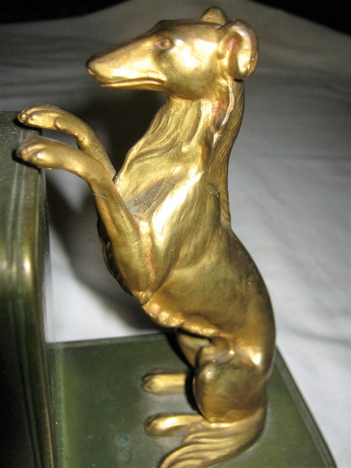 ANTIQUE LVA RONSON USA WHIPET GREYHOUND DOG ART STATUE SCULPTURE METAL ...