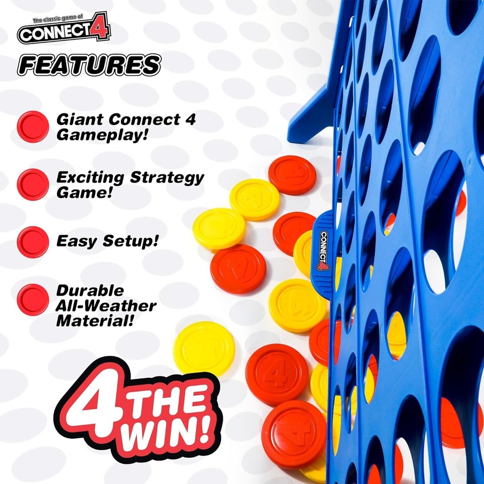 GIANT CONNECT 4 FOUR YARD GAME OUTDOOR LARGE BIG LAWN BACKYARD PARTY ...