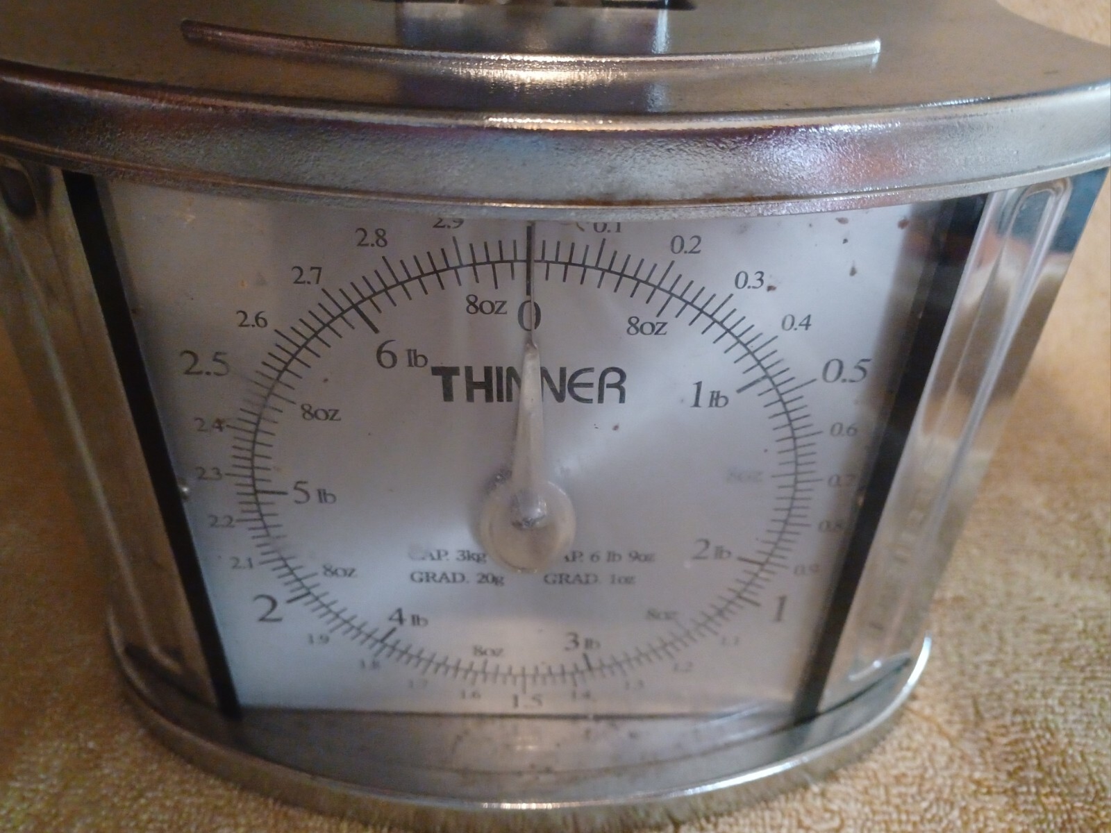 THINNER Mechanical Dial Kitchen Scale 6.5 lbs Capacity - Pounds Ounces ...