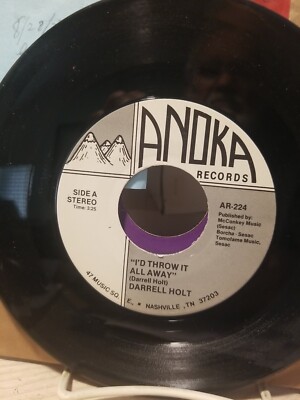 Darrell Holt I'D THROW IT ALL AWAY Anoka 45 rpm promo near mint country ...