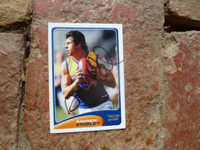 ANDREW EMBLEY PERSONALLY HANDSIGNED AFL CARDWEST COAST EAGLES | eBay