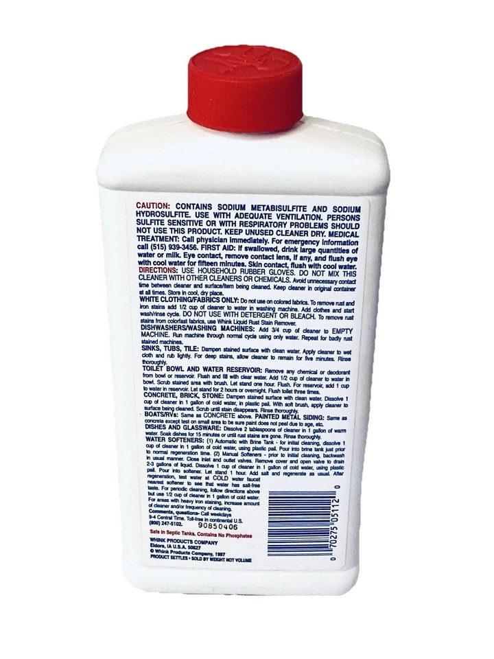 WHINK RUST & IRON STAIN REMOVER MULTI-PURPOSE 20 OZ 1997 OLD STOCK | eBay