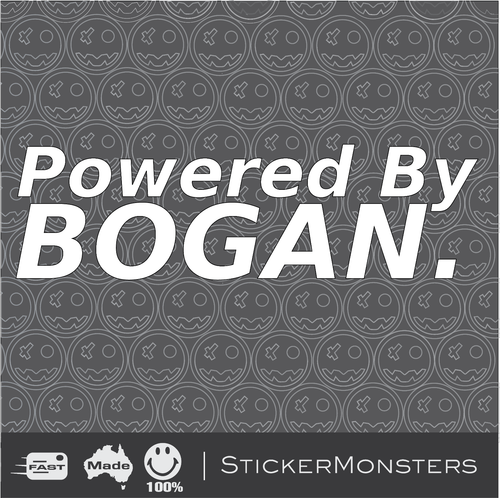 POWERED BY BOGAN Sticker Funny Aussie Cricket VB Straya Bogan JDM 4x4 ...