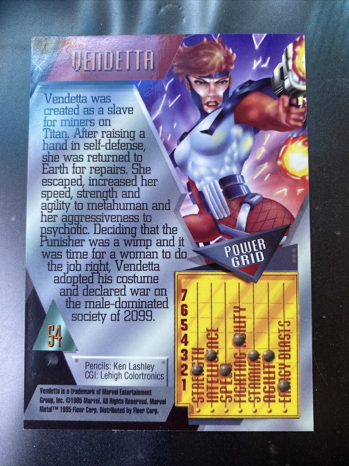 1995 MARVEL METAL FLASHER VENDETTA #54 MINT | eBay