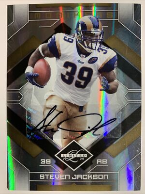 2009 Leaf Limited Monikers Gold Steven Jackson Auto Autograph 7/11 Rams ...