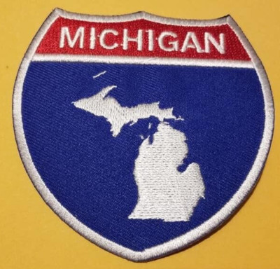 Michigan The Thumb Interstate Upper Peninsula Embroidered Patch approx ...