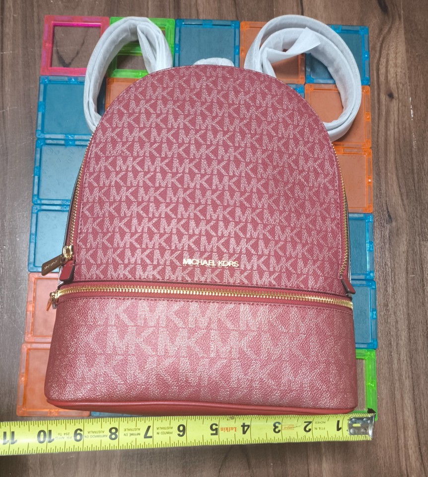 Michael Kors Mini Backpack Pink Signature Logo Small Backpack New | eBay