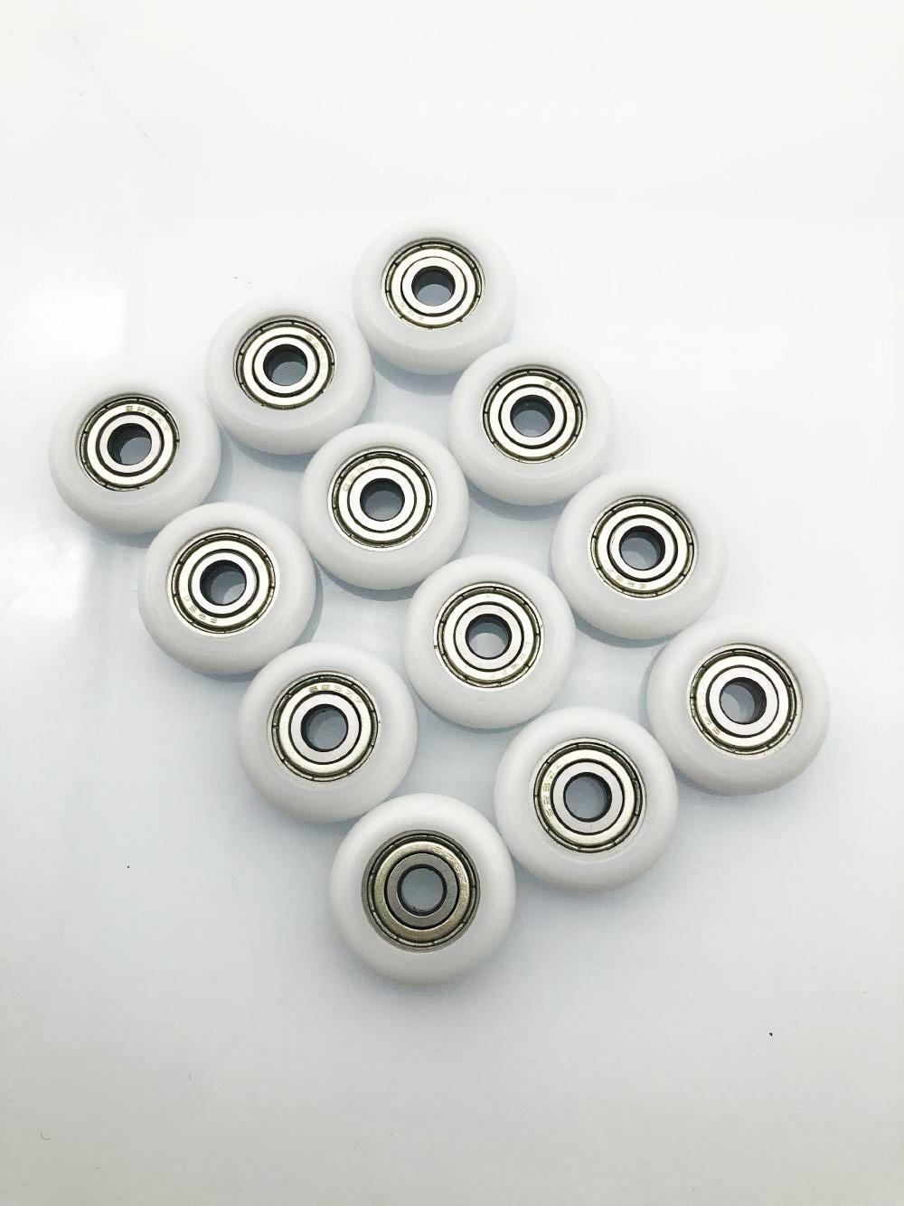12pcs Embedded Rubber Shield Pulley Wheels Roller Groove Ball 625ZZ ...