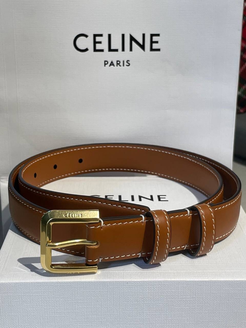 Celine belt, Women Medium length Brown Leather One … - Gem