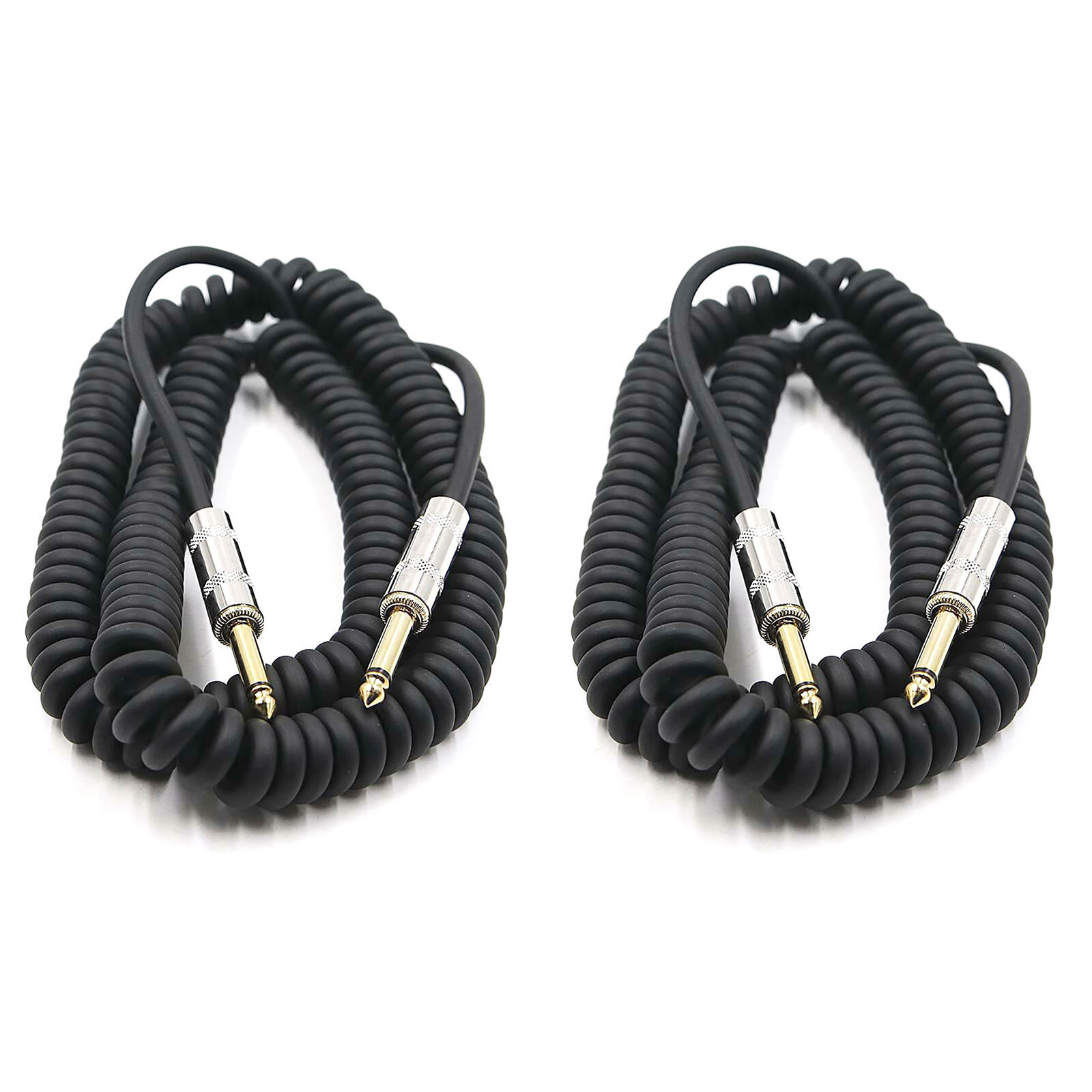ZoZo 20' Ft Heavy-Duty Coiled Instrument Cable for Guitar, Bass & More ...
