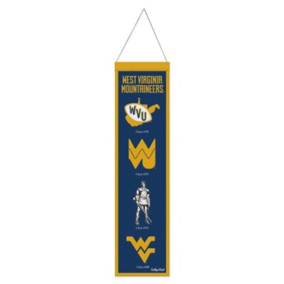 West Virginia Mountaineers NCAA Heritage Banner Embroidered Wool 8" X ...
