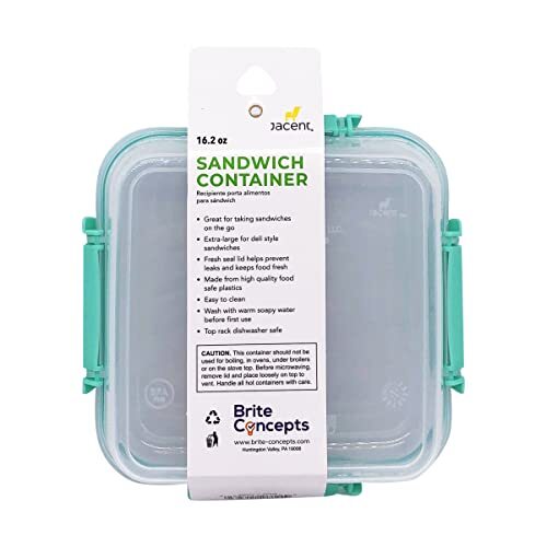 Biosmart Sandwich Container Reusable BPA Plastic Food Storage with Sna ...