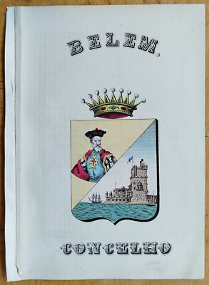 Belem Concelho Coat of Arms - Colored Print Barbosa Portugal - 1860 | eBay