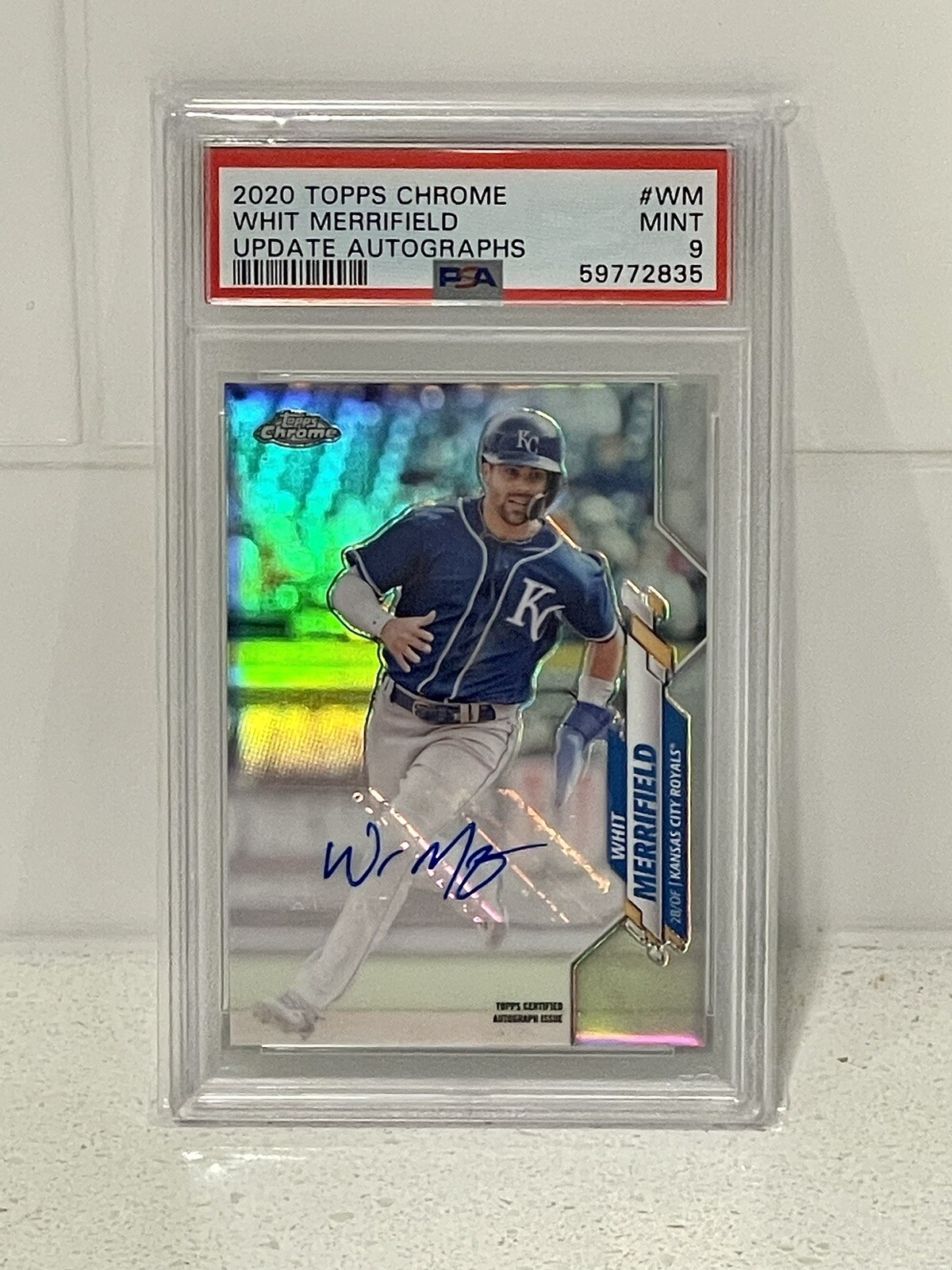 2020 Topps Chrome Whit Merrifield Autograph AUTO #WM PSA 9 POP 3 Only 2 ...