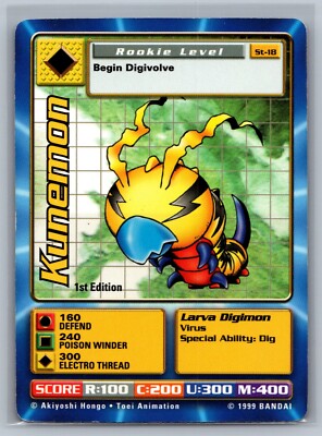 Digimon CCG Kunemon #ST-18 1st Edition Card USED READ TCG | eBay