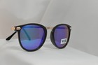 Vox Womens Fashion Mirrored Sunglasses Black with Blue Lens Silver w ...