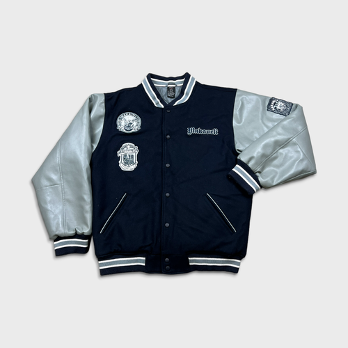 Vintage Makaveli Leather Jacket Mens Large Blue Tupac Shakur Varsity ...