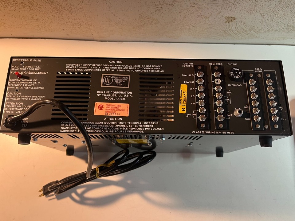 Dukane Model 1A1335 Vintage 1980 Amp Power 35 Watt | eBay