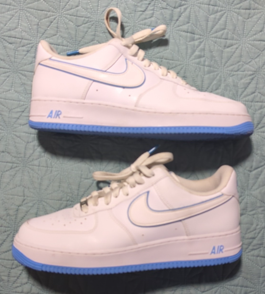 Nike Air Force 1 '07 Low White University Blue Sole Sneakers Shoes Men ...