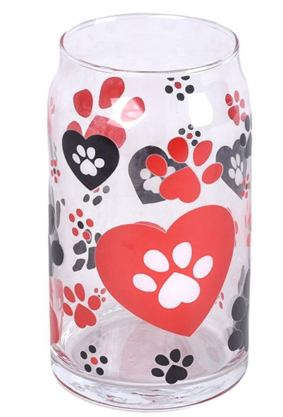 Temp-tations 16oz Can-Style Drinking Glasses, Set of 4, PAWFETTI ...