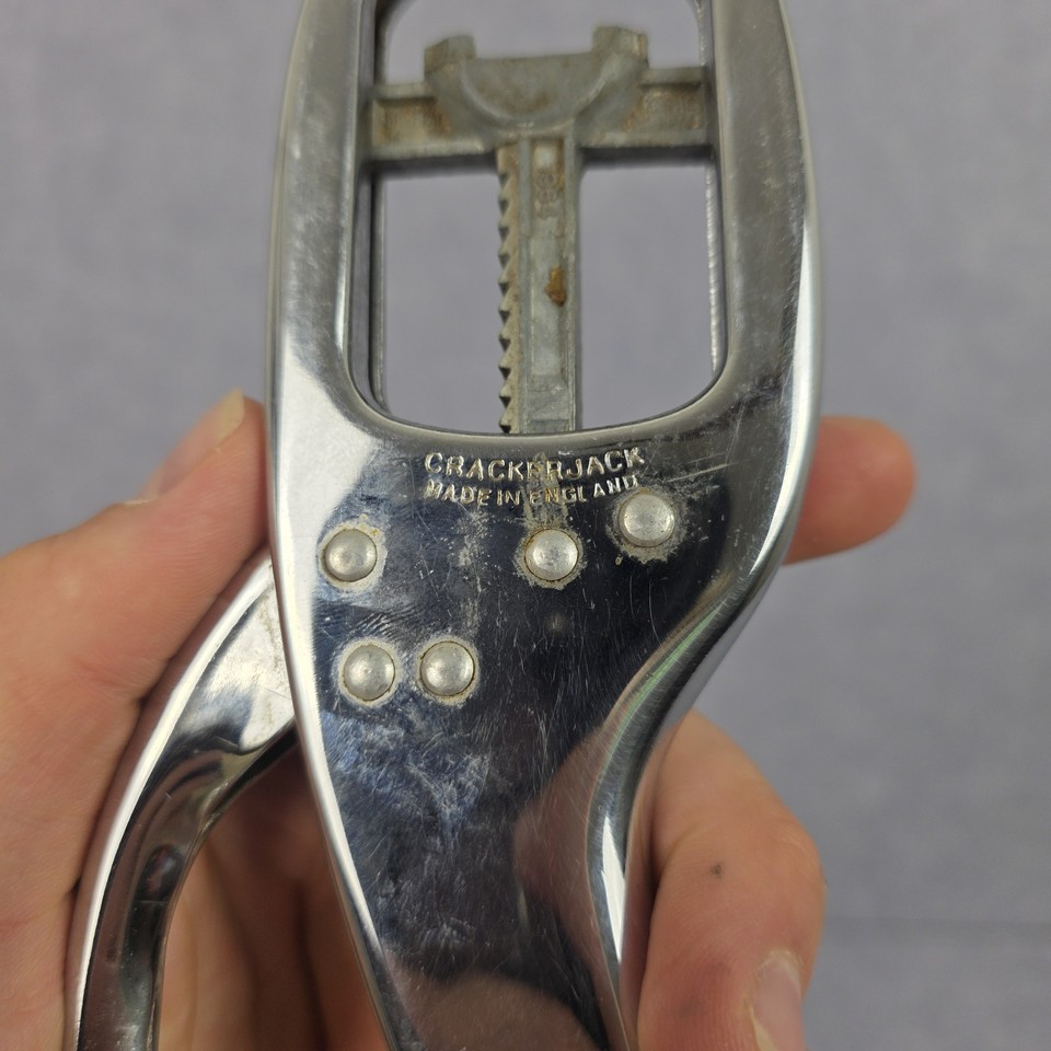Vintage CRACKERJACK Metal Nut Cracker Made in England Retro Nutcracker ...