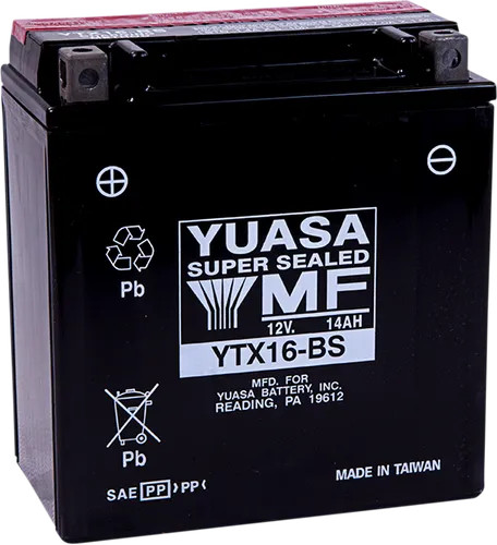 Yuasa Fresh Pack AGM Battery YTX16-BS Suzuki King Quad LTA500 4x4 09-14 ...