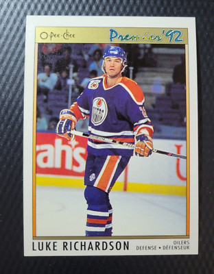 1991-92 O-Pee-Chee Premier LUKE RICHARDSON Edmonton Oilers Hockey NHL ...
