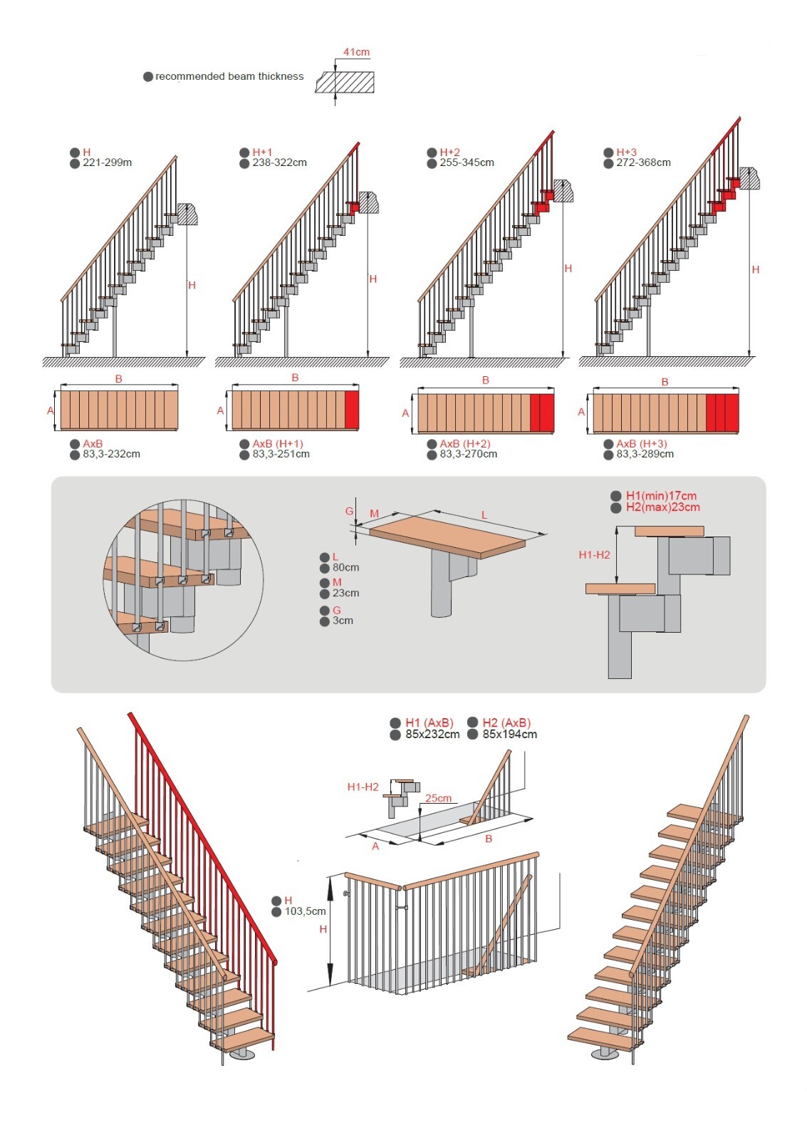 Indoor Straight Winder Staircase Kit Steel Central Stringer Wood Step ...