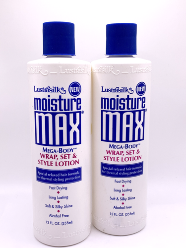 (2) Lustrasilk Moisture Max Mega-body Wrap, Set & Style Lotion. 12 Fl ...