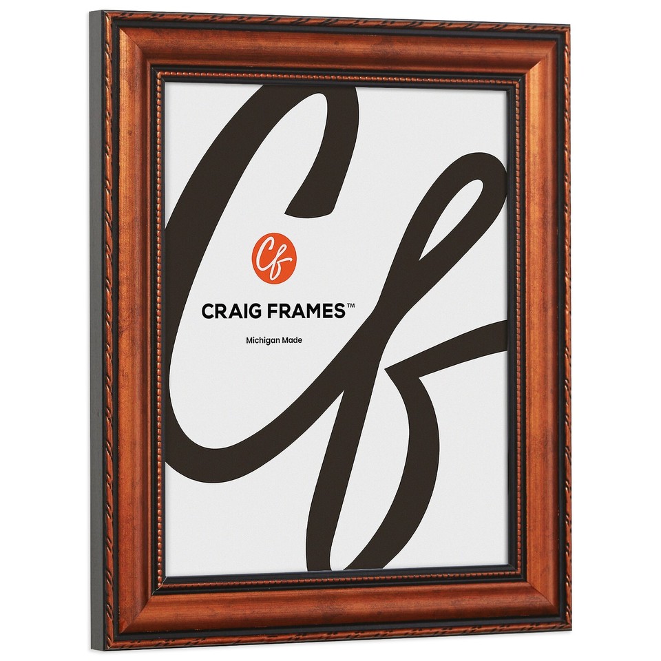 Victoria, 1.37" Copper & Black Picture Frame, Uncommon Sizes 4x9 ...
