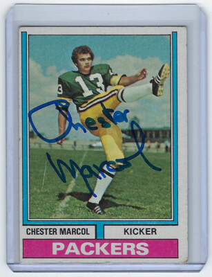 1974 PACKERS Chester Marcol signed card Topps #450 AUTO Autographed ...