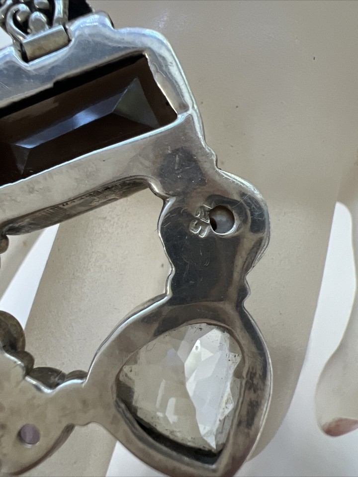 Pretty Sterling Silver Smoky Quartz Moonstone Multi Stone Pendant | eBay