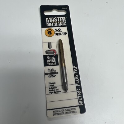 New Master Mechanic Metric 6MM 1.0 Pitch Plug Tap Titanium Coated ...