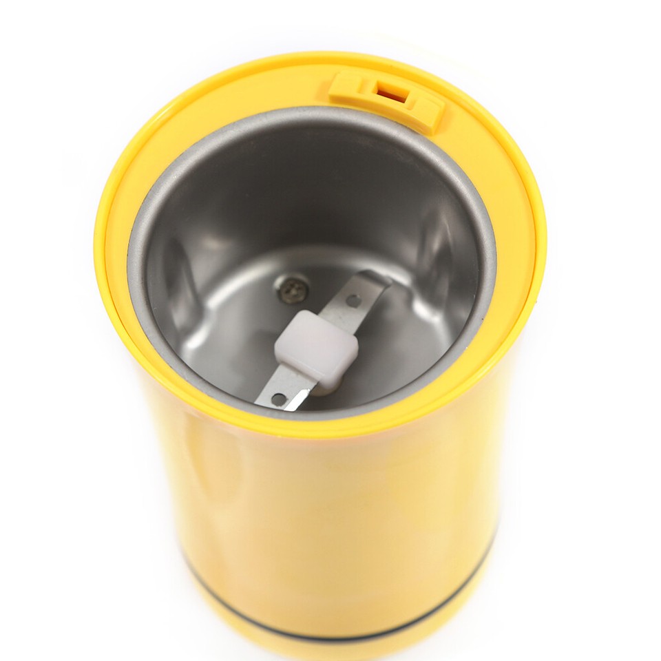Compact Yellow Food Grinder for Coffee, Spices, Nuts, and Grains | eBay