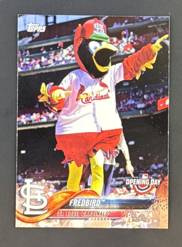 2018 Topps Opening Day Fredbird Mascot St. Louis Cardinals Card #M-22 ...