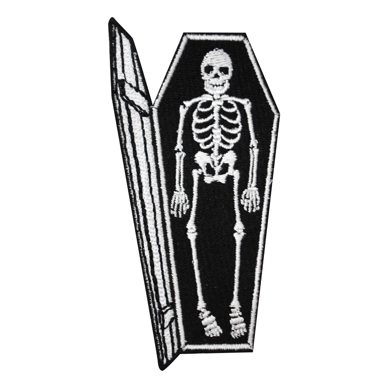 Coffin patch, Halloween patch Embroidery Iron on Sew on patch 10x4.5 cm | eBay